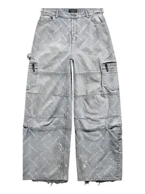 Balenciaga Blonde Ring' Denim Cargo Pants - Blue