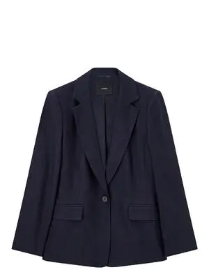 JOSEPH Joseph Marty Single-Button Stretch Linen Jacket Navy