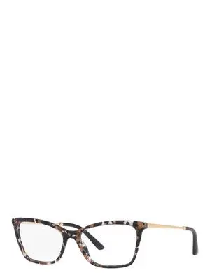 Dolce & Gabbana Rectangle Eyeglasses - Cube Black,gold Tone