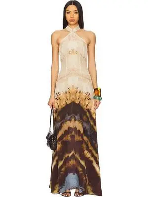 KIM SHUI Silk Halter Dress - Multi