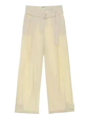 LOW CLASSIC Double Belted Trousers - Neutrals
