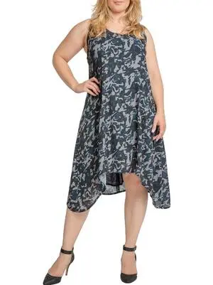 STANDARDS & PRACTICES Ace Camo Skull Sleeveless Midi Dress - Midnight Camo