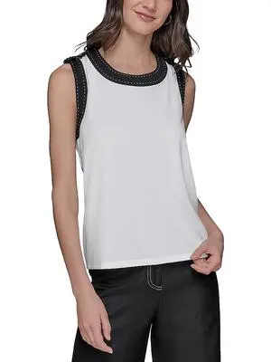 Karl Lagerfeld Paris Tank Top Soft White/black