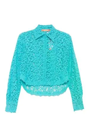 Ermanno Scervino Floral-lace Shirt - Blue