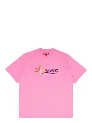 Supreme Cursive Short-sleeve Top 'pink' Pink