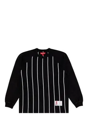 Supreme Stripe Raglan Long-sleeve Top 'black' Black