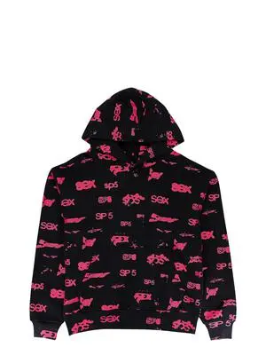 SP5DER All Over Print Hoodie - Black