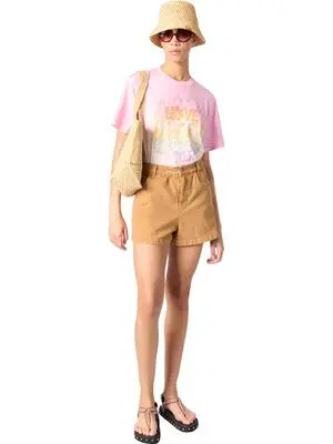Maje Cotton Printed T-shirt - Pink