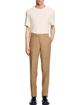 Sandro Classic-fit Suit Trousers - Nut