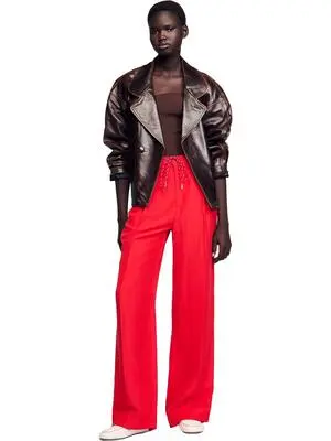 Sandro Drawstring Trousers - Red