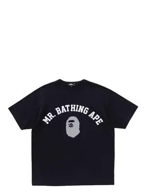 A BATHING APE Print 8 Tee Shirt - Navy Blue