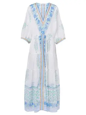 JULIET DUNN Paisley Cotton Maxi Dress - White