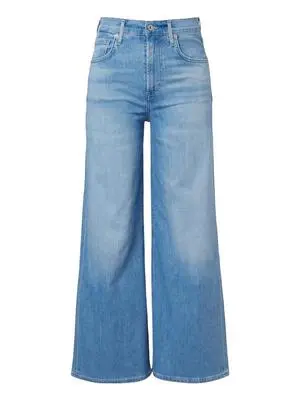 Citizens Of Humanity Lyra Cropped Wide-leg Jeans In Andante - Blue