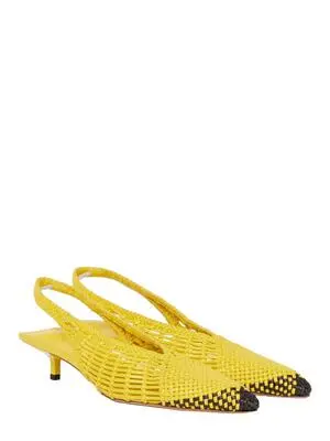 Jacquemus Cubisto Banane 35 Leather Slingback Pumps - Yellow