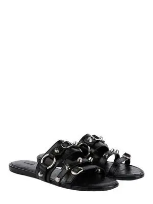 Balenciaga Leather Sandals - Black