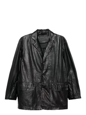 GIORGIO BRATO Leather Blazer - Black