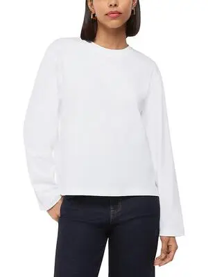 Whistles Relaxed Long Sleeve Tee - White
