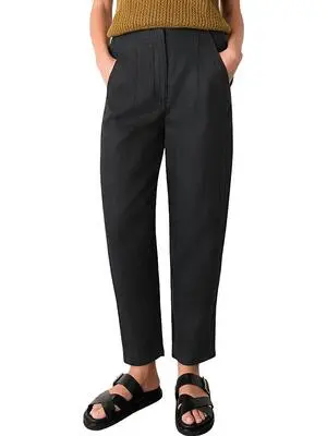 Whistles Linen Barrel Leg Trousers - Black