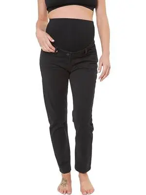 RIPE MATERNITY Hunter Over Bump Crop Jean - Black