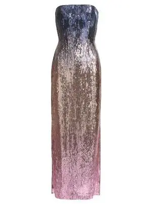 Elie Saab Elie Saab Sequined Tulle Midi Dress Multi