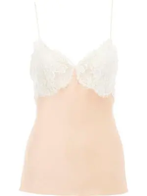Chloé Lace-trimmed Silk Satin Camisole - Light Pink
