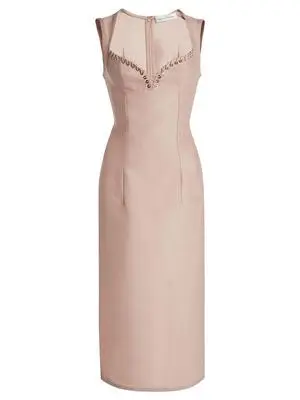 LUDOVIC DE SAINT SERNIN Robin Wool-silk Midi Dress - Pink