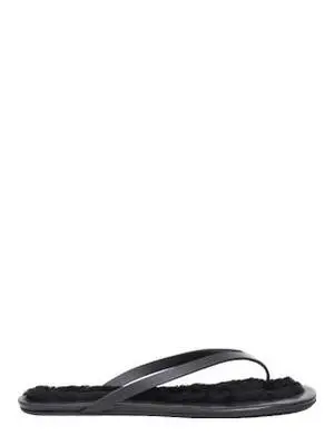 Christopher Esber Joan Shearling Thong Sandals Black