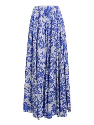 S.S.DALEY Kate Pleated Floral Crepe Maxi Skirt