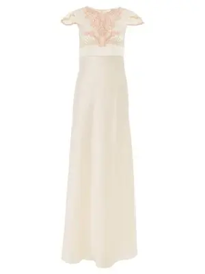 Chloé Lace-trimmed Silk Satin Maxi Dress - White