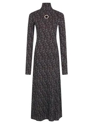 Rabanne Eyelet Detailed Patterned Midi Dress - Multi
