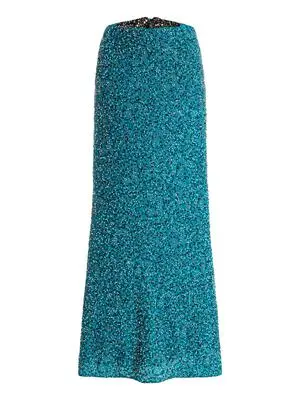PACO RABANNE Embellished Crepe Midi Skirt