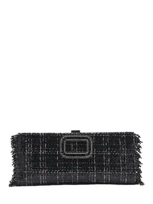 ROGER VIVIER Pilgrim Tweed Clutch - Black