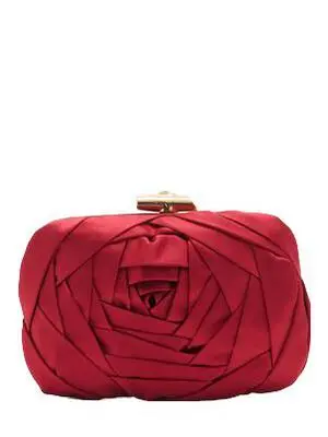 ROGER VIVIER Roger Vivier Boite De Nuit Satin Clutch Red