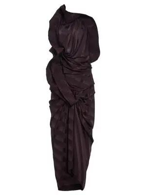 Dries Van Noten Dolla Draped Silk Midi Dress - Purple