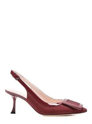ROGER VIVIER Viv In The City Leather Slingback Pumps Brown