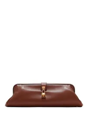 Gabriela Hearst Paola Leather Baguette Clutch - Brown