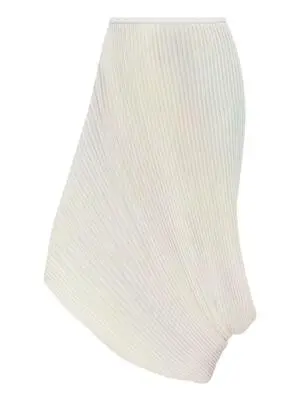 Issey Miyake Asymmetric Pleated Skirt - White