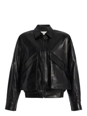 Magda Butrym Leather Bomber Jacket - Black