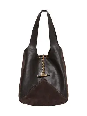 Chloé Balloon Suede Patchwork Shoulder Bag - Brown