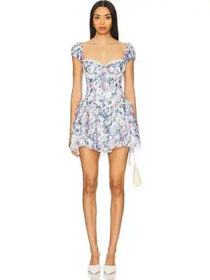 For Love & Lemons Audrey Floral Mini Dress - Blue