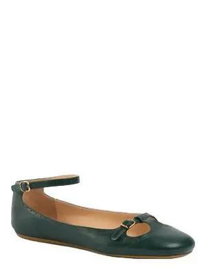 Chloé Misty Leather Ballet Flats Green
