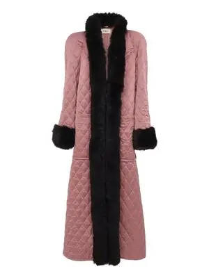 Chloé Shearling-trimmed Technical Satin Coat - Brown