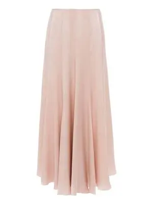 Chloé Washed Silk Satin Maxi Skirt - Pink