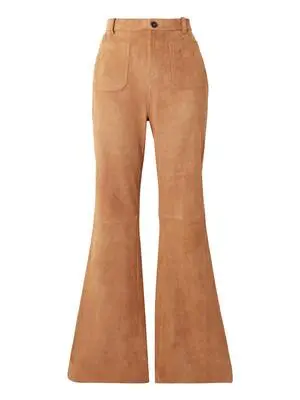 Stouls Laurent Suede Flared Pants - Brown