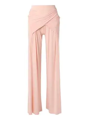 Norma Kamali Elephant Wrap-effect Wide-leg Pants - Pink