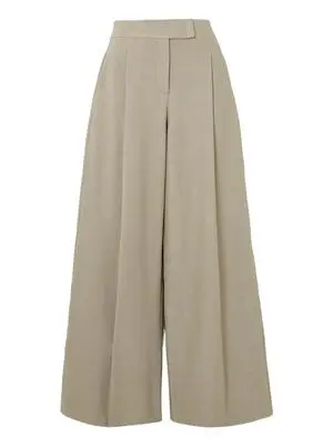 MAX MARA Max Mara Aereo Pleated Metallic Cotton-blend Jacquard Wide-leg Trousers