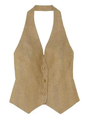 Max Mara Sauro Linen Vest - Brown