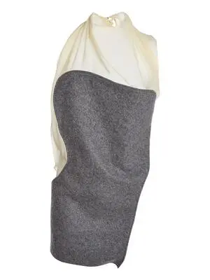 Victoria Beckham Draped Paneled Silk Top - Multi