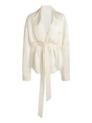 Victoria Beckham Victoria Beckham Wrapped Pajama Top Ivory