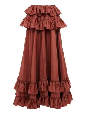 Chloé Ruffled Silk Taffeta Maxi Skirt - Pink
